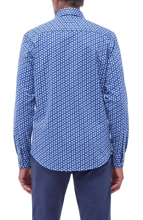 Bugatchi Jimmy Ooohcotton® Geo Print Button-up Shirt - Cobalt