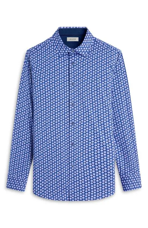 Bugatchi Jimmy Ooohcotton® Geo Print Button-up Shirt - Cobalt