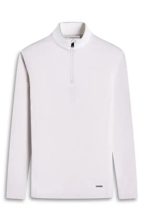 Bugatchi Quarter Zip Performance Pullover - Chalk