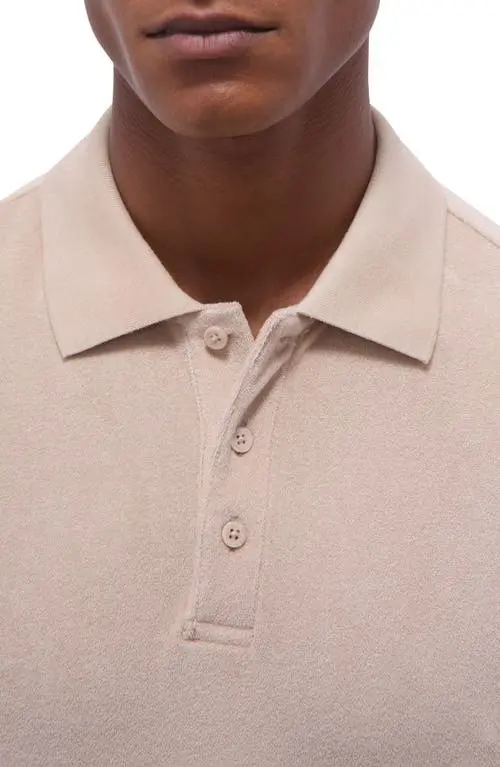 Bugatchi Cotton Blend French Terry Polo - Sand