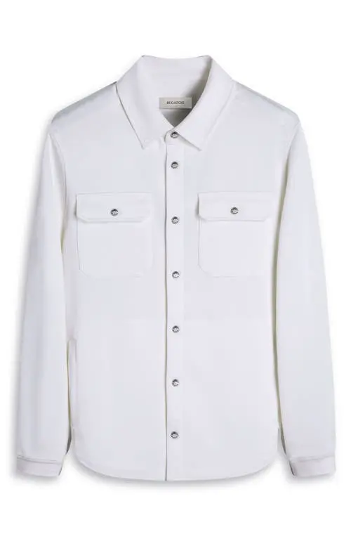 Bugatchi Soft Touch Knit Shirt Jacket - Chalk