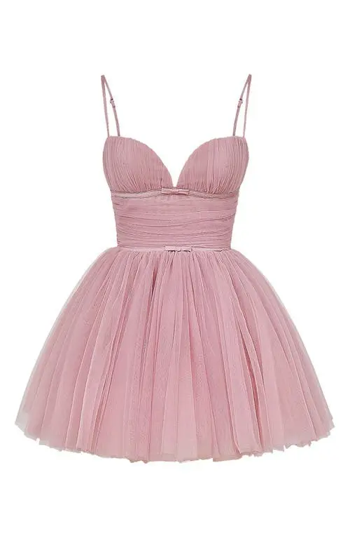 House Of Cb Princess Tulle Fit & Flare Evening Dress - Adobe Rose |  Editorialist