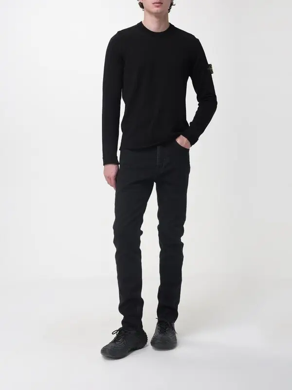 Stone Island Cotton Crew Neck Pullover - Black
