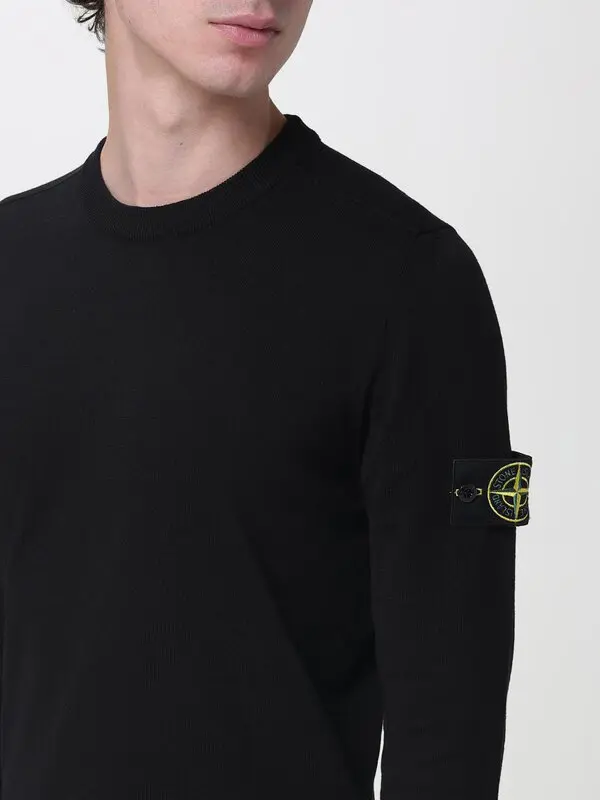 Stone Island Cotton Crew Neck Pullover - Black