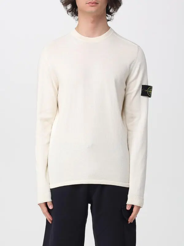 Stone Island Cotton Crew Neck Pullover - White
