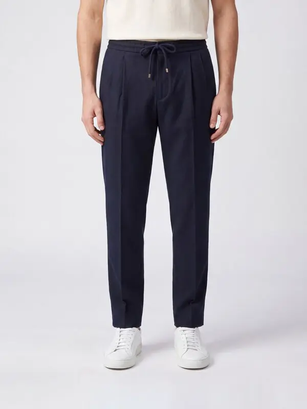 Brunello Cucinelli Linen And Cotton Trousers - Blue