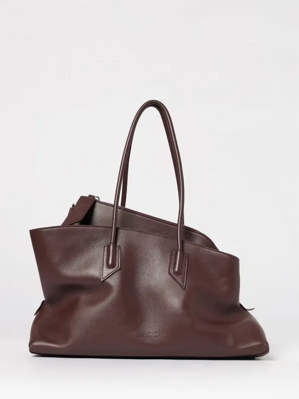 Attico La Passeggiata Medium Shoulder Bag In Calfskin Leather - Violet