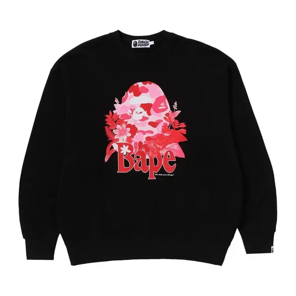 BAPE Floral Ape Head Crewneck - Black