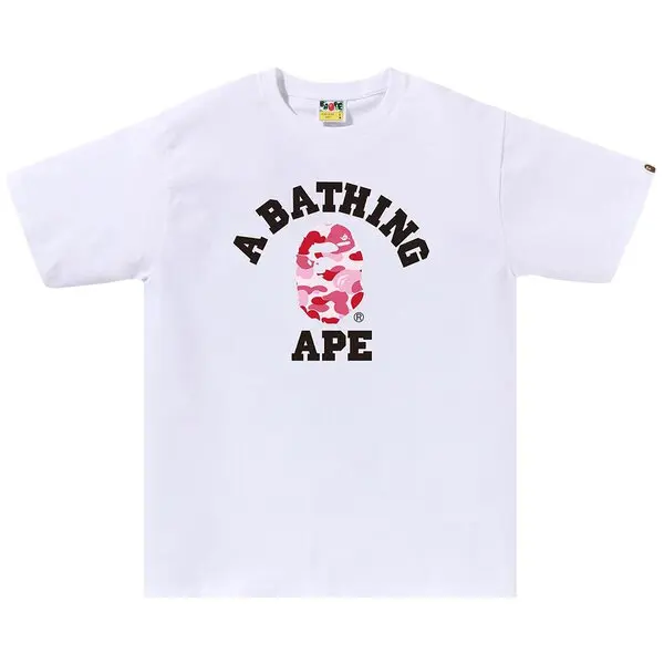 A BATHING APE Abc Camo College Tee /pink - White