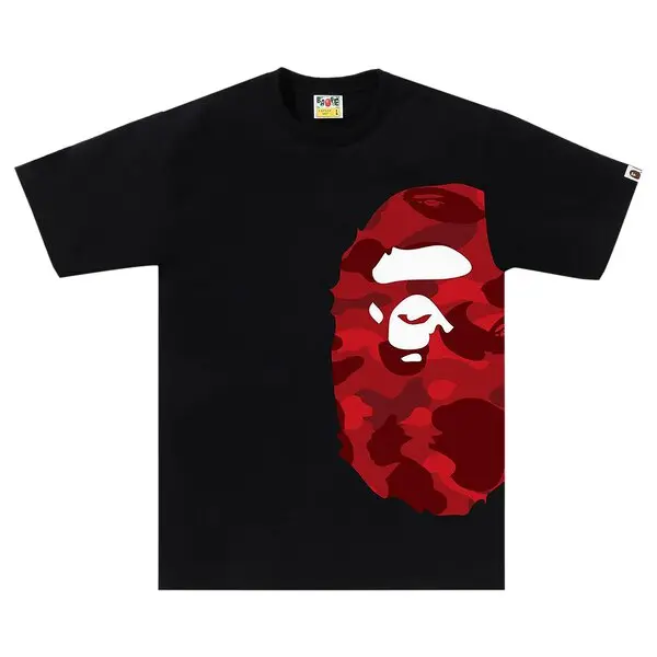 A BATHING APE Color Camo Ape Head Tee - Black