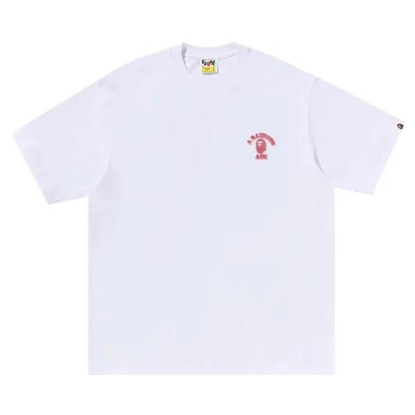 A BATHING APE College One Point Relaxed Fit Tee - White