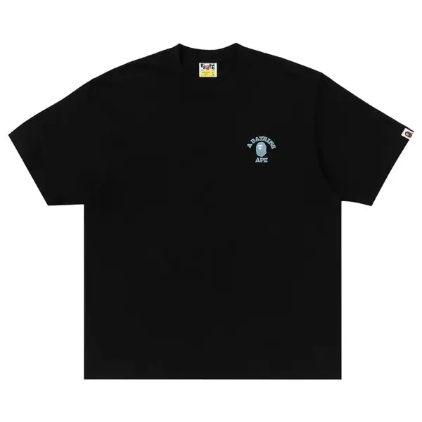 A BATHING APE College One Point Relaxed Fit Tee - Black