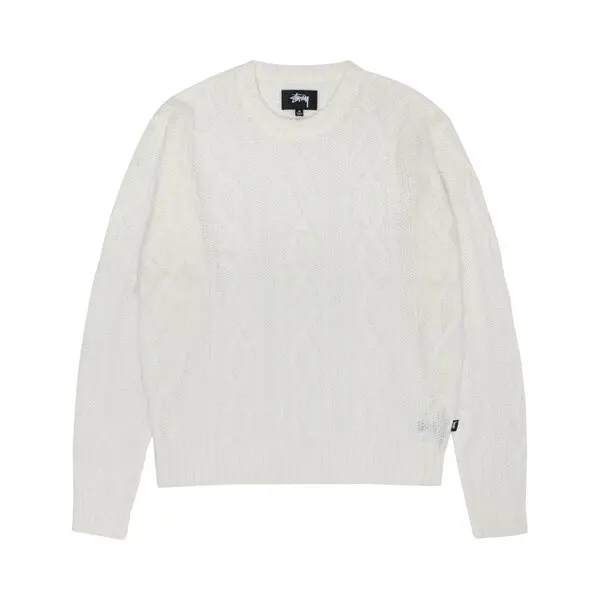 StÜssy Cable Loose Knit Sweater - White
