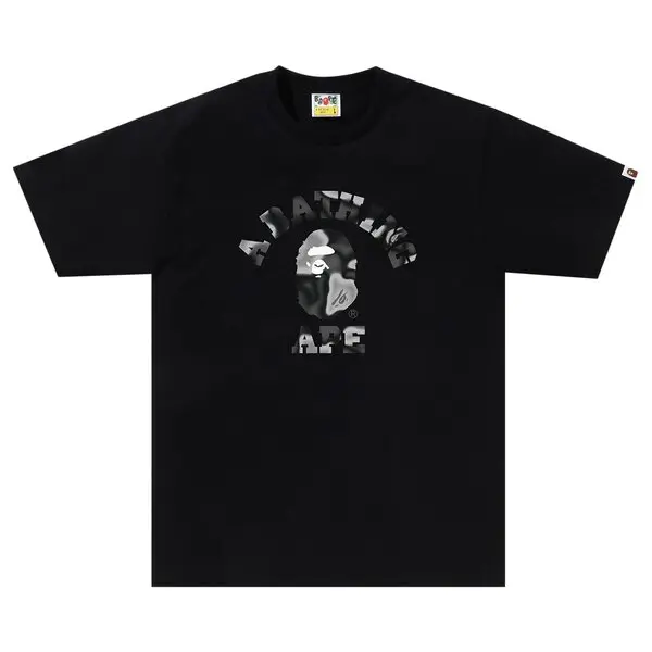 A BATHING APE Liquid Camo College Tee - Black