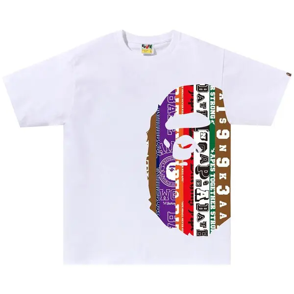 A BATHING APE Fans Scarf Side Big Ape Head Tee 'wihte - White
