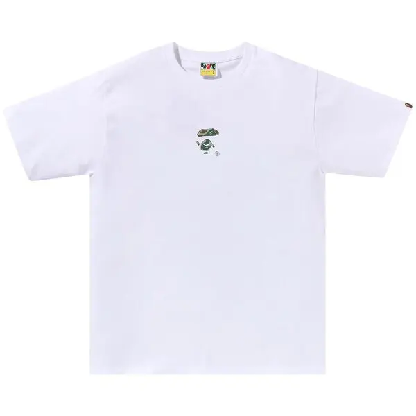 A BATHING APE Liquid Camo Small Ape Face Tee - White
