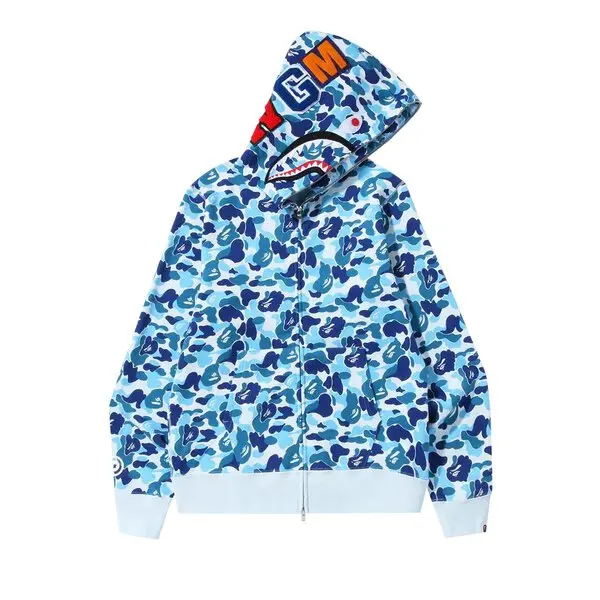 A BATHING APE Abc Camo Shark Full Zip Hoodie - Blue