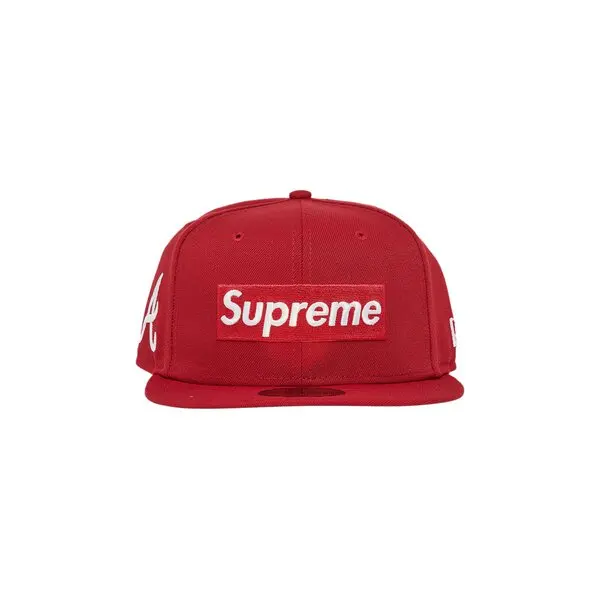 Supreme X Mlb Teams Box Logo New Era Atlanta Cap - Red