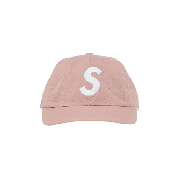 Supreme Seersucker S Logo 6-panel Cap - Pink