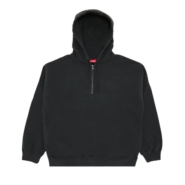 Supreme Wrapped Half Zip Hooded Sweatshirt 'washed - Black
