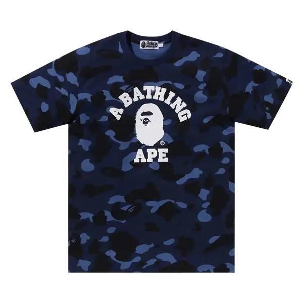 A BATHING APE Color Camo College Tee 'navy - Blue