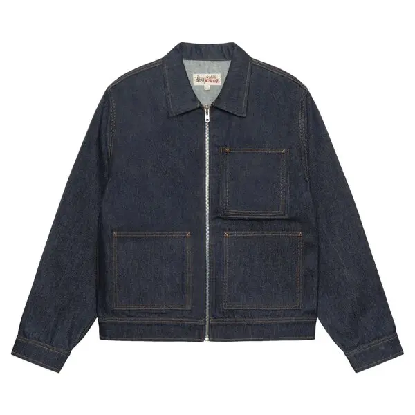 StüSsy Zip Work Jacket - Blue | Editorialist
