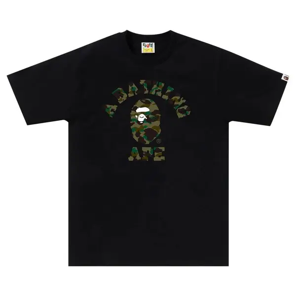 A BATHING APE 1st Camo College Tee /green - Black