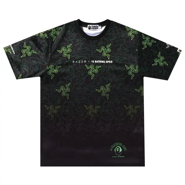 A BATHING APE X Razer Neon Camo Team Tee - Green