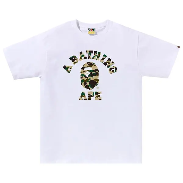 A BATHING APE 1st Camo College Tee /yellow - White