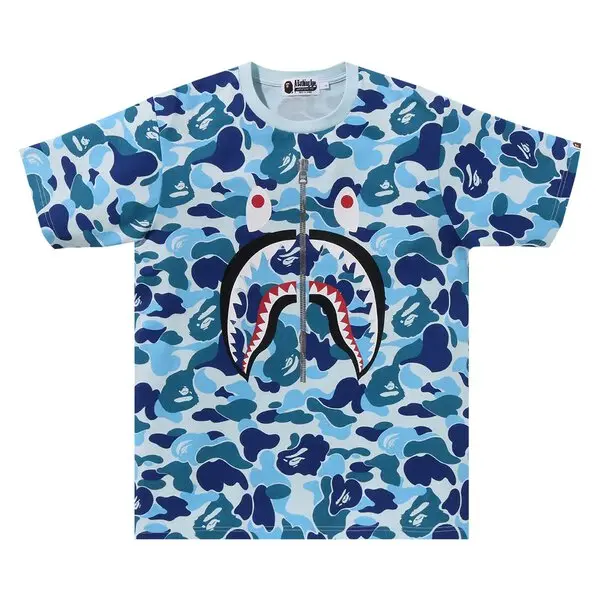 A BATHING APE Abc Camo Shark Tee - Blue