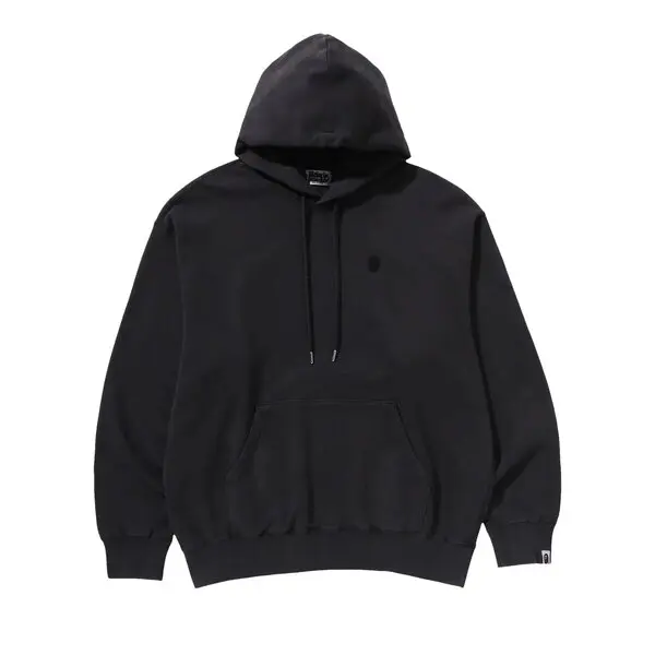 A BATHING APE Ape Head One Point Garment Dye Pullover Hoodie - Black