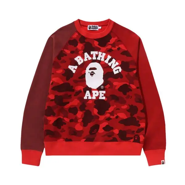A BATHING APE Color Camo College Crewneck