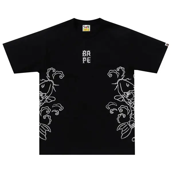 A BATHING APE Souvenir Koi Fish Tee - Black