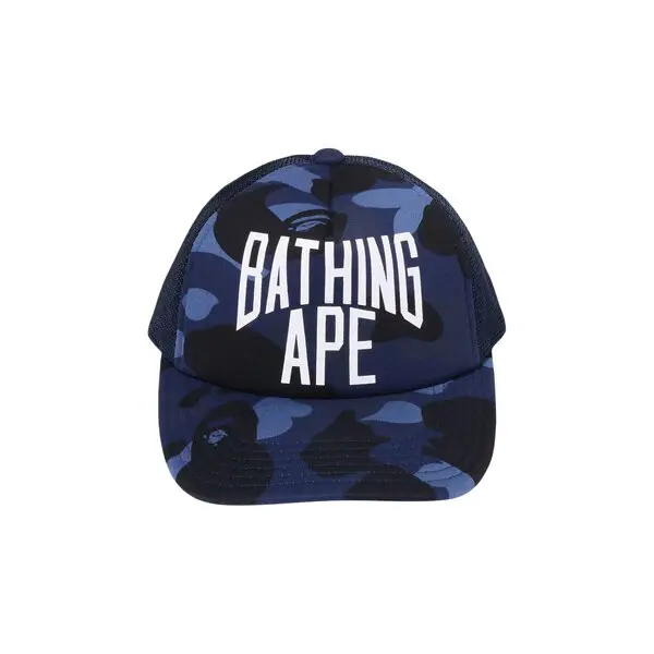 A BATHING APE Color Camo Nyc Logo Mesh Cap - Blue