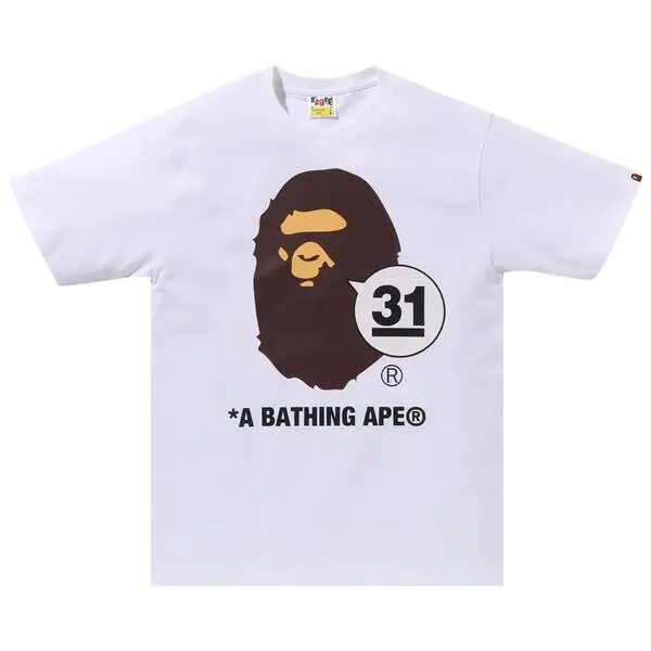 A BATHING APE 31st Anniversary Ape Head Tee - White