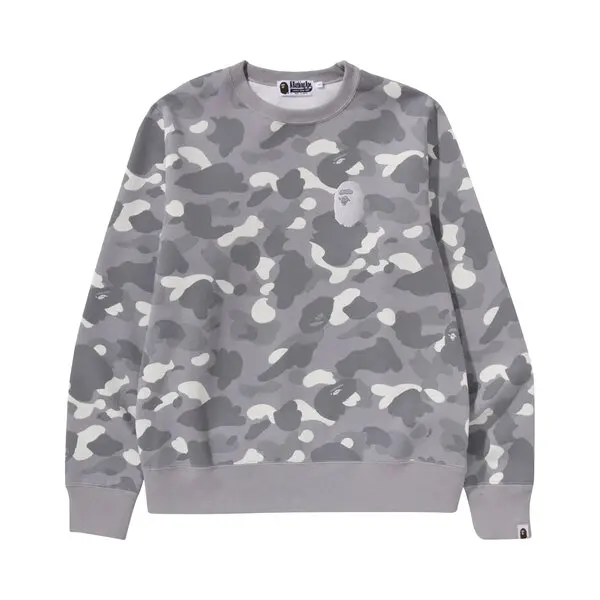 A BATHING APE City Camo Ape Head Crewneck - Grey