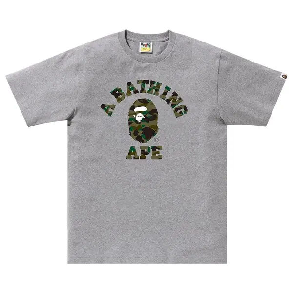 A BATHING APE 1st Camo College Tee /green - Grey