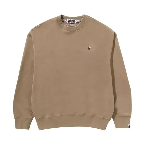 A BATHING APE Ape Head Crewneck - Tan