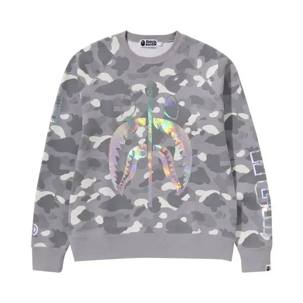 A BATHING APE City Camo Shark Crewneck - Grey