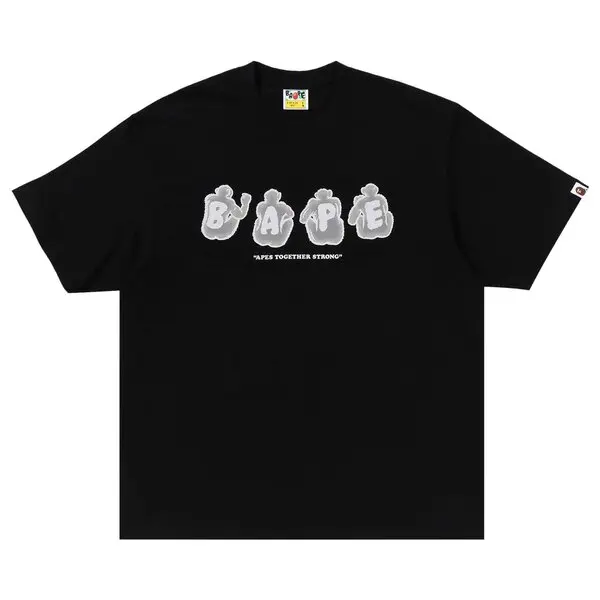 A BATHING APE Stone Ape Character Relaxed Fit Tee - Black