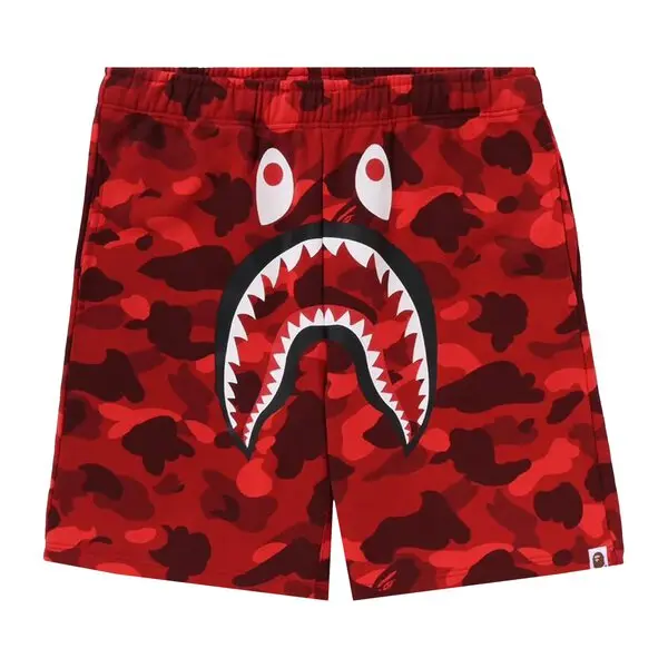 BAPE Abc Camo Shark Sweatshorts - Red