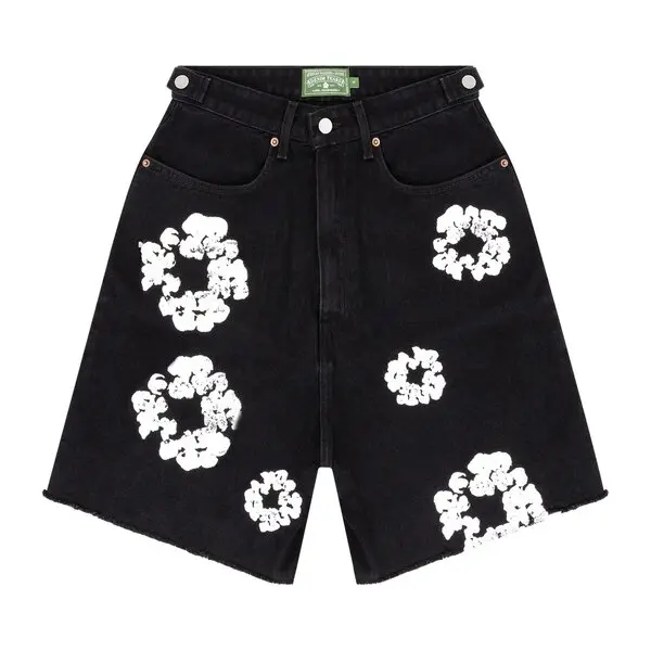 DENIM TEARS Wreath Denim Shorts - Black