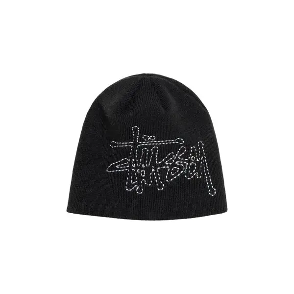 StÜssy Stitch Basic Logo Skullcap - Black