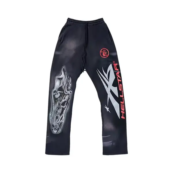 HELLSTAR Airbrushed Skull Flare Bottom Sweatpants