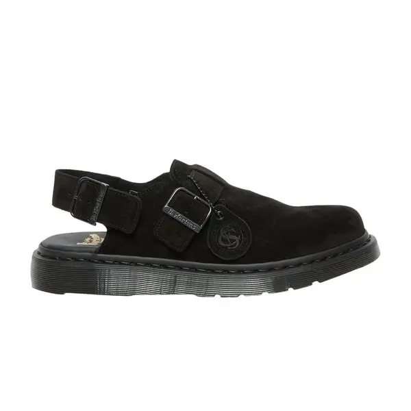 Dr. Martens Jorge Made In England Suede Slingback Mules - Black