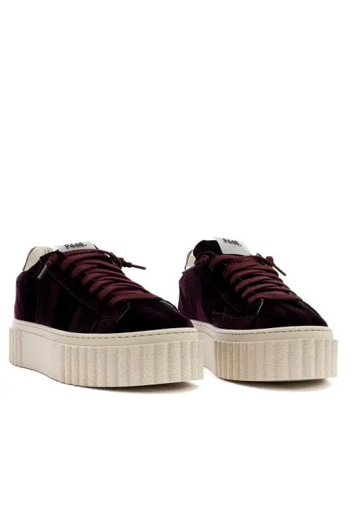 P448 Creeper Platform Sneakers - Velvet Burgundy