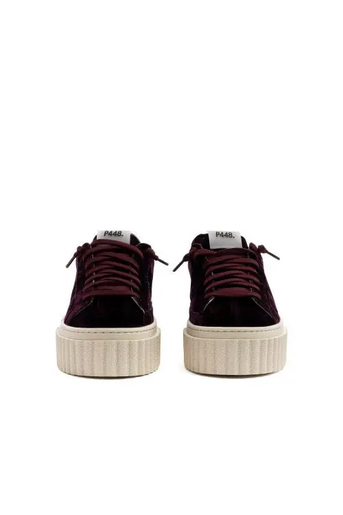 P448 Creeper Platform Sneakers - Velvet Burgundy
