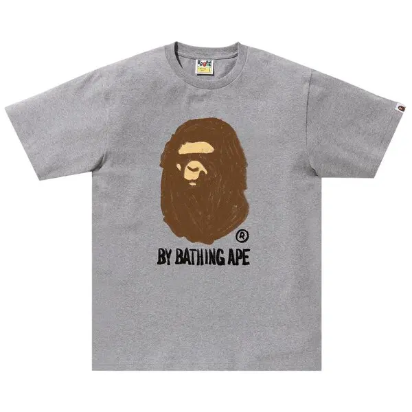 A BATHING APE Hand Draw Bathing Ape Tee - Grey