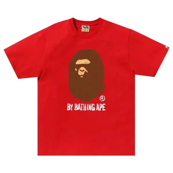 A BATHING APE Hand Draw Bathing Ape Tee - Red