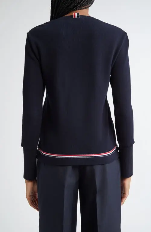 Thom Browne Tricolor Trim V-neck Sweater